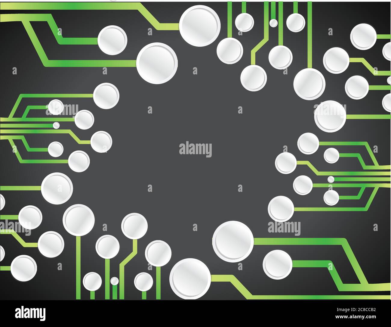 Electronic circuit illustration design graphic background over black ...