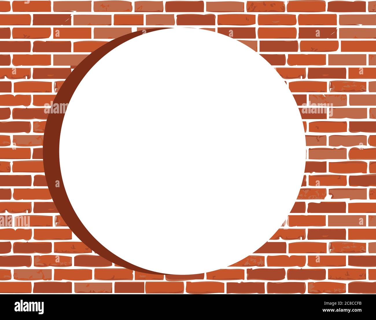 Brick wall circle space illustration design over a brick background ...