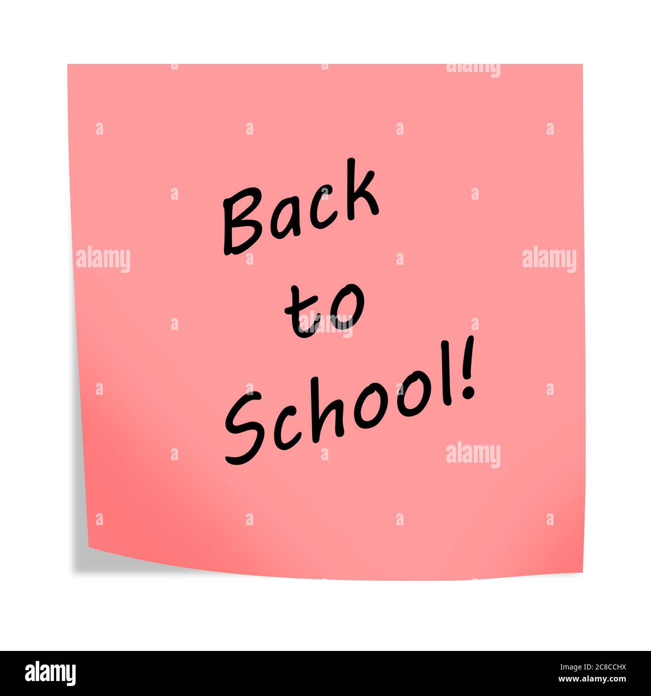 reminder post note back to school 3d illustration on white with ...