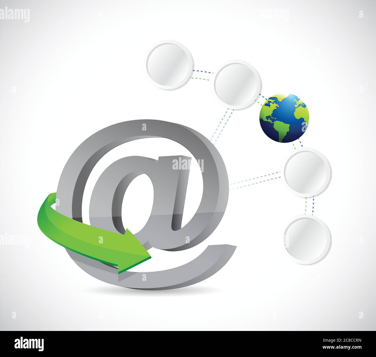 At symbol and connection link diagram over a white background Stock ...