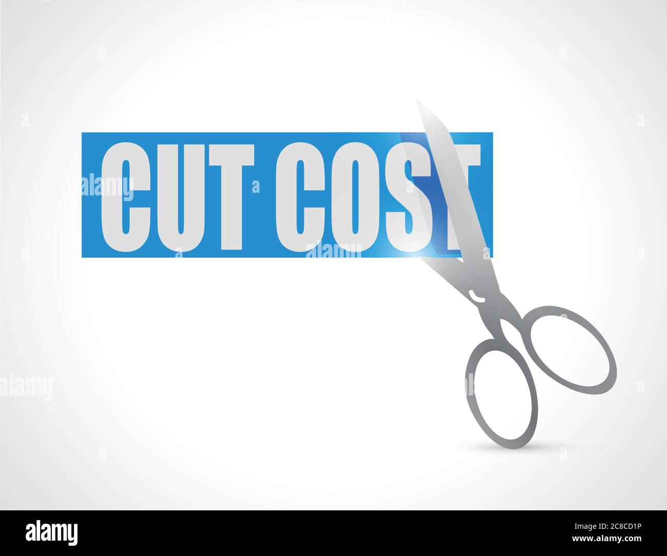 Cut costs concept illustration design over a white background Stock ...