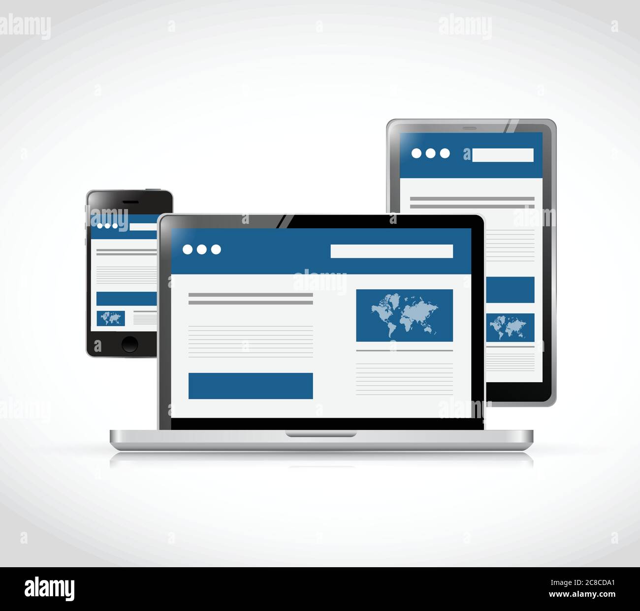 Responsive web design computer electronics illustration design over a ...