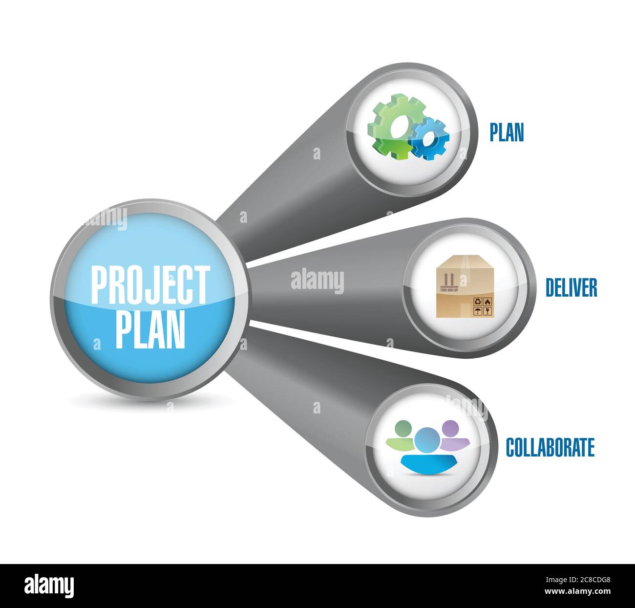 Project plan link connection concept illustration design over a white ...