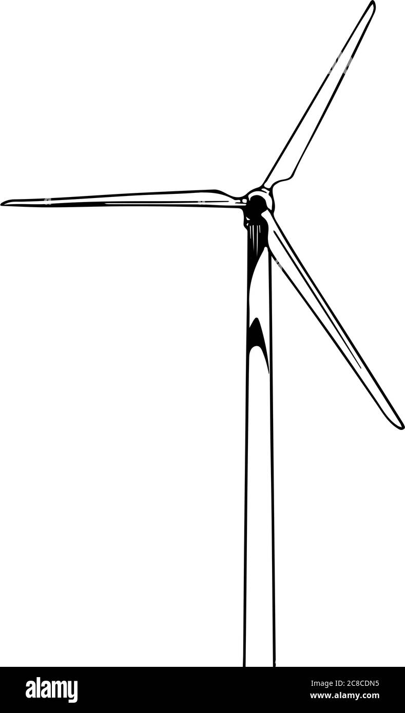 wind turbine with shadow in the sun, vector Stock Vector Image & Art ...