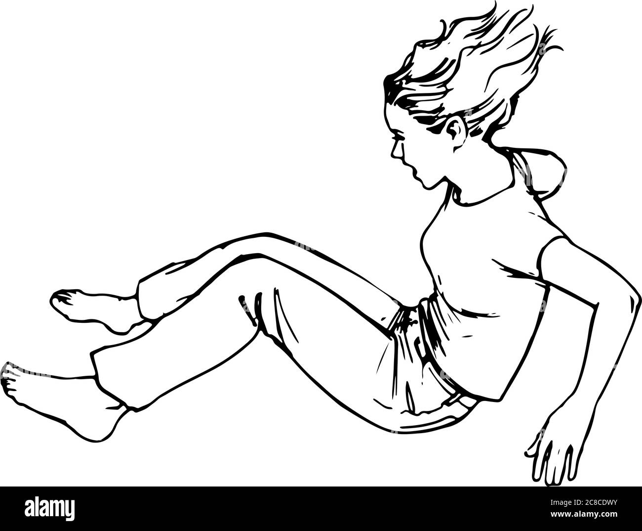 Girl falling outline Stock Vector Images - Alamy