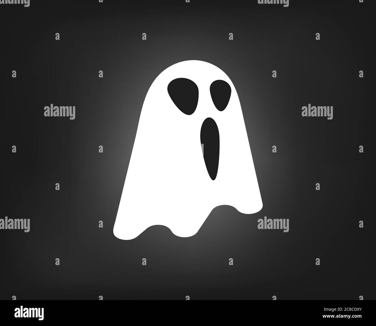 Illustration of ghostly character flying on a dark halloween night ...