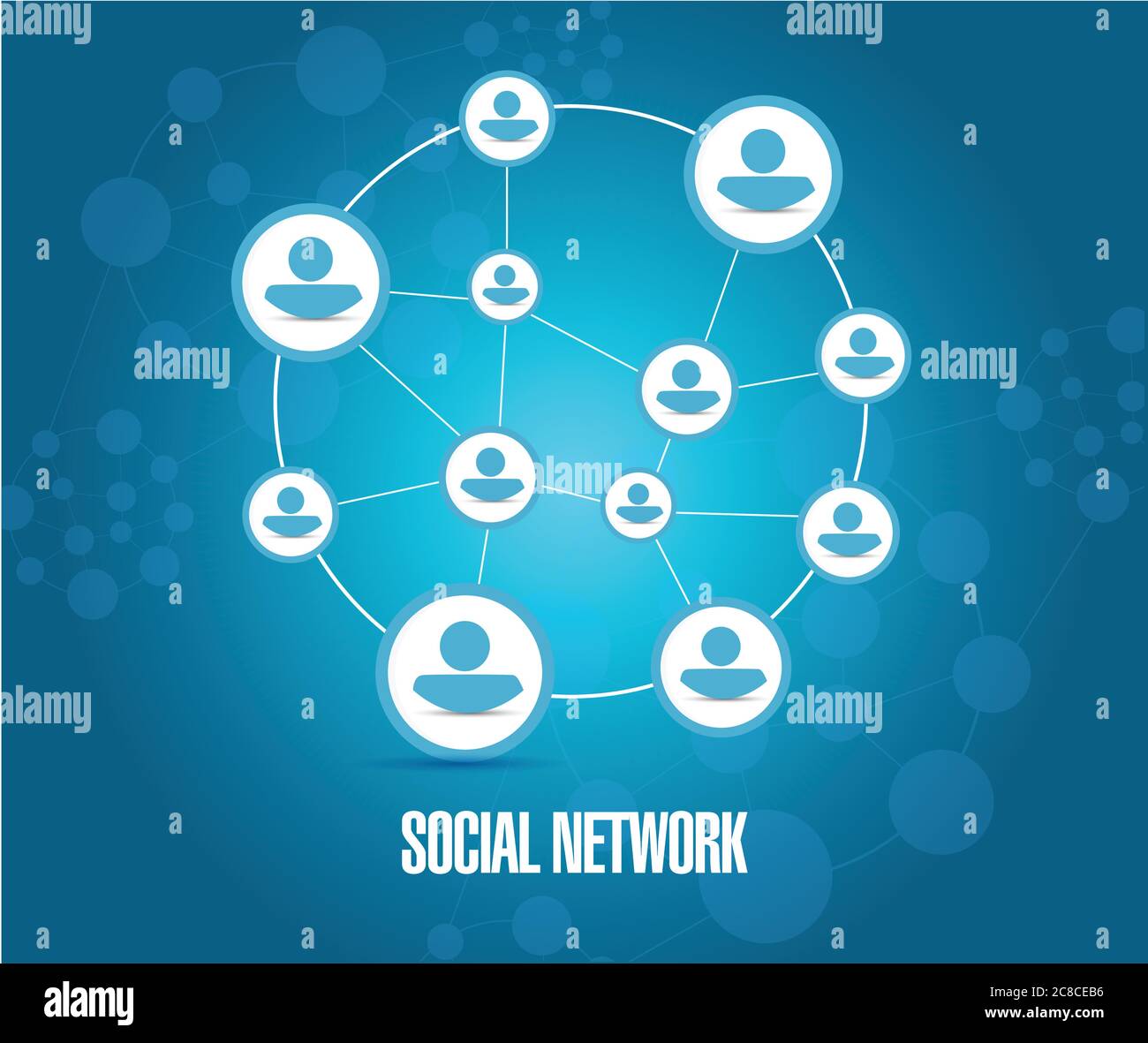 Social network diagram illustration design over a blue background Stock ...