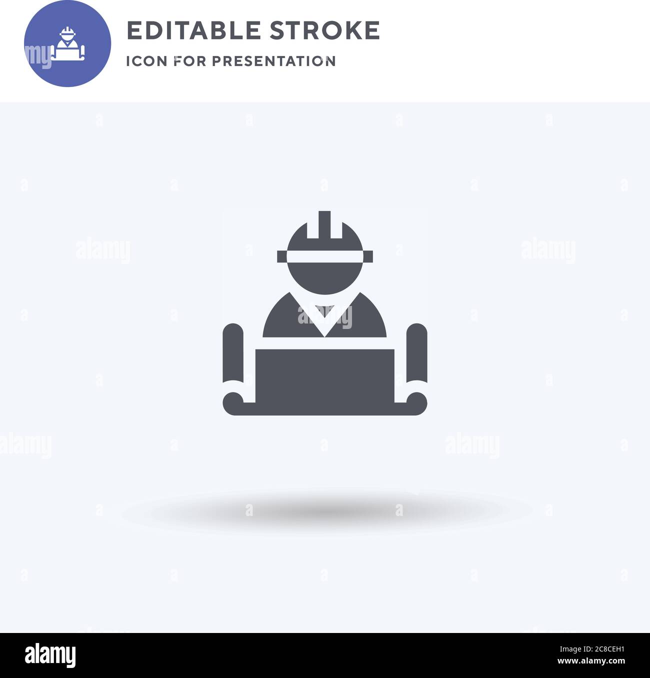 Architect icon vector, filled flat sign, solid pictogram isolated on ...