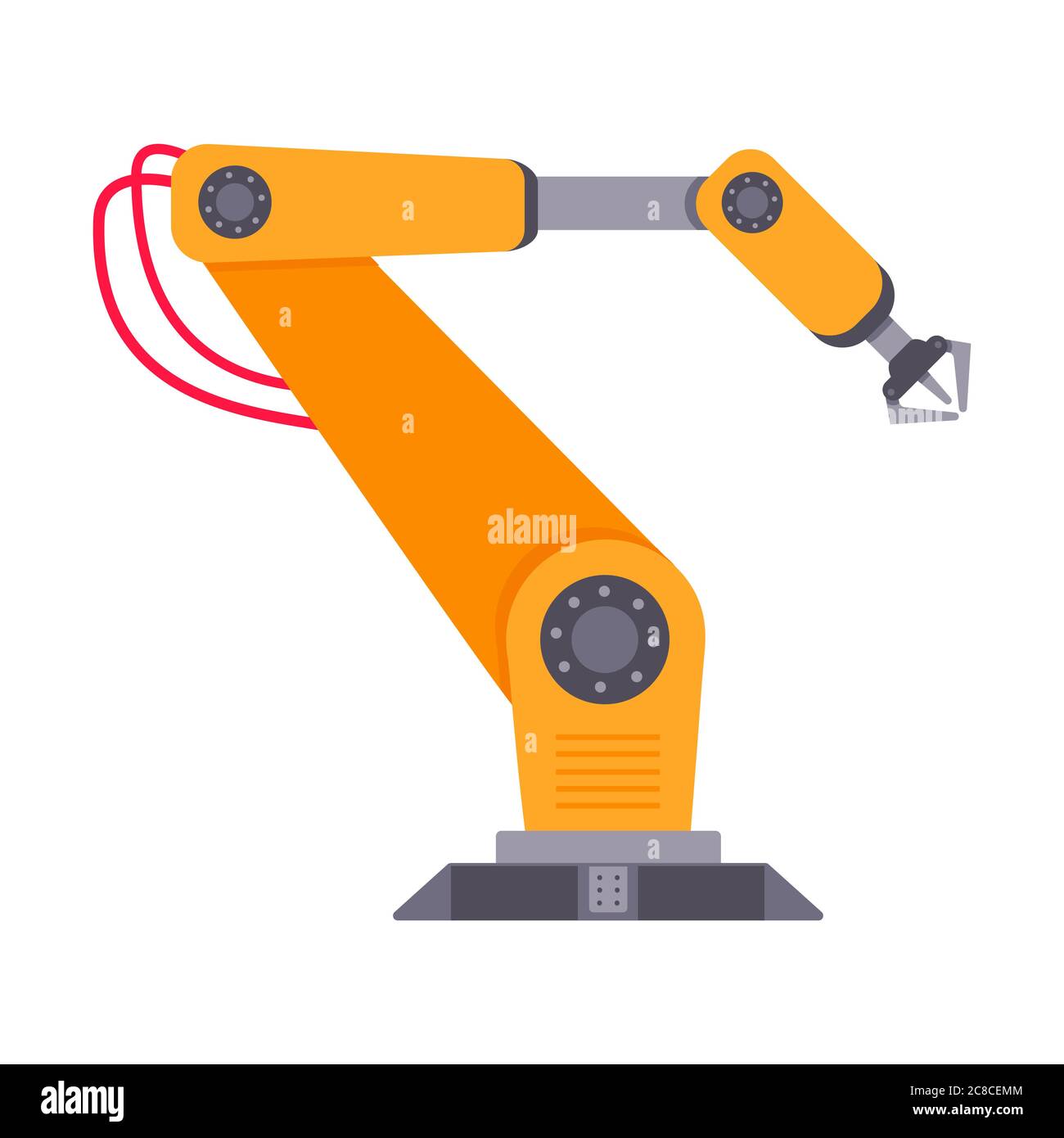 Robotic arm flat style design vector illustration isolated on white ...