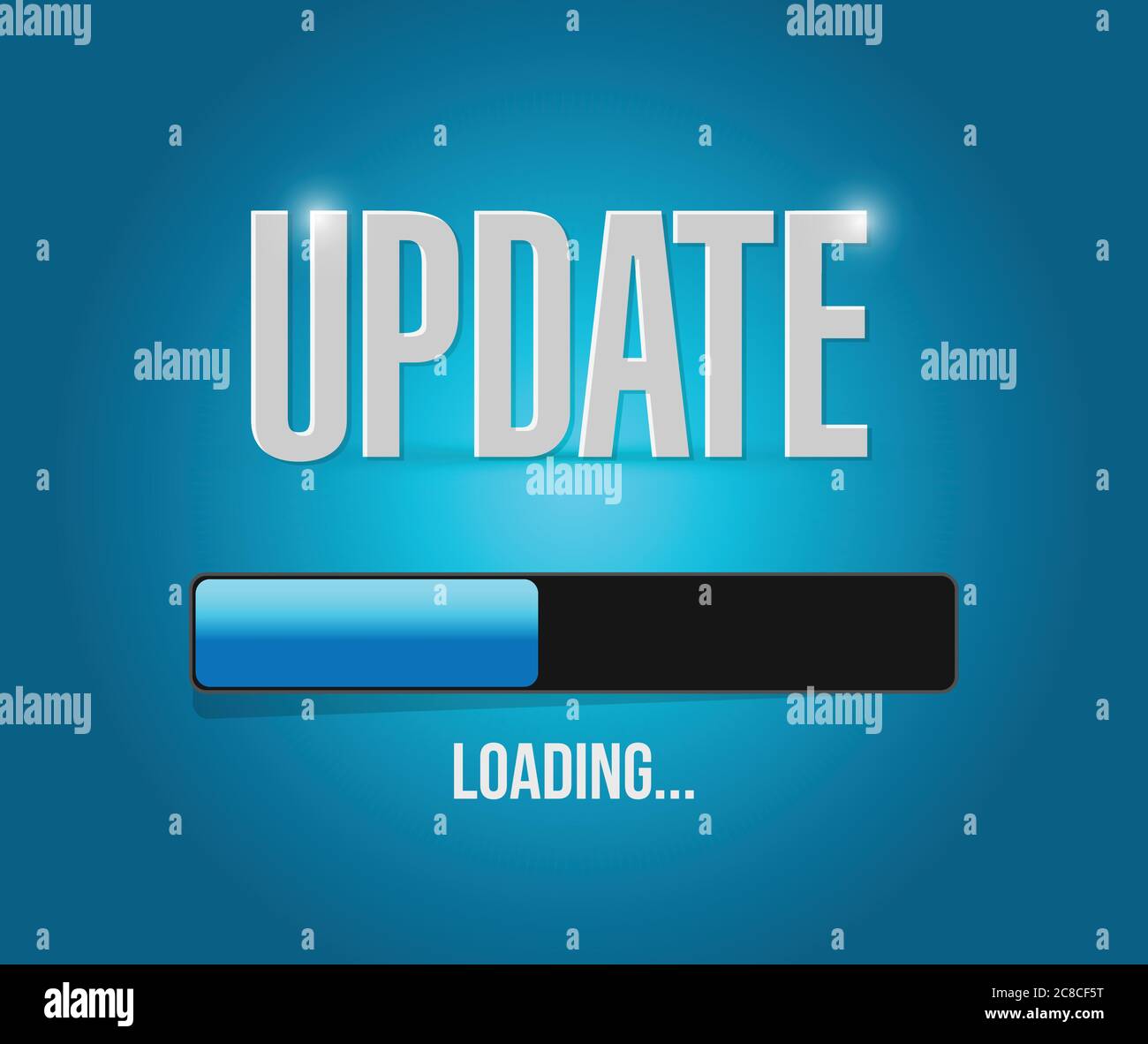 Updates loading concept illustration design over a blue background ...