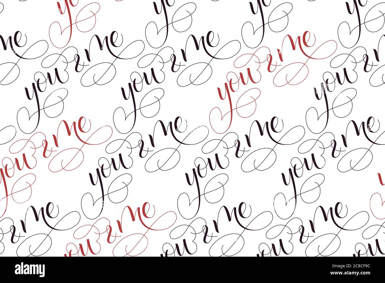 Seamless Brush calligraphy You and Me Stock Vector Image & Art - Alamy