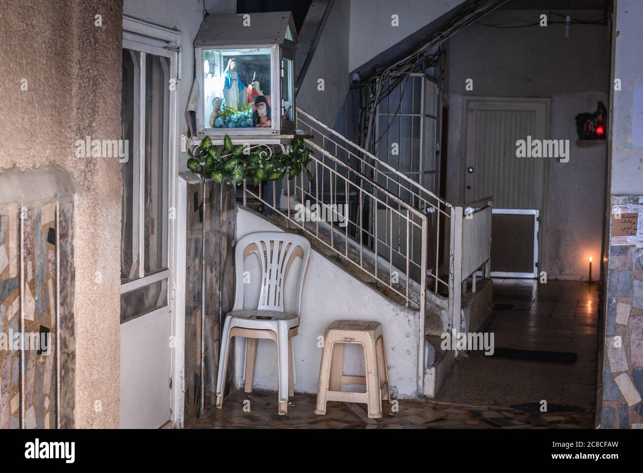Small shrine in house in Sin el Fil suburb east of Beirut in Matn ...