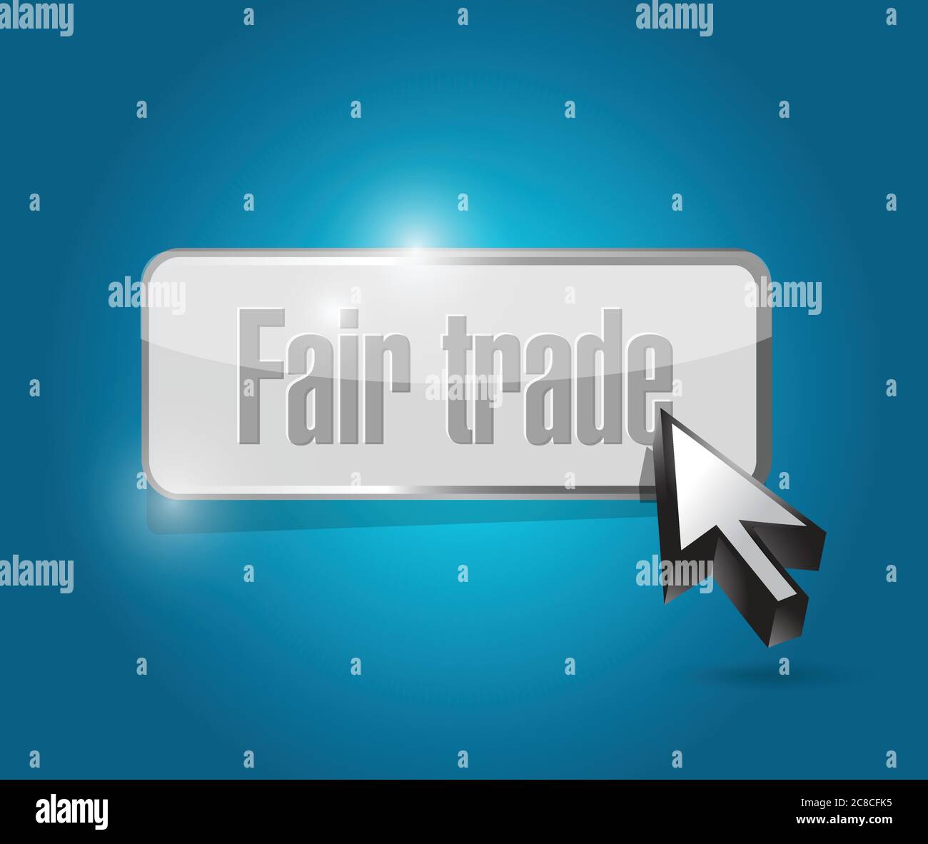 Fair trade button illustration design over a blue background Stock ...