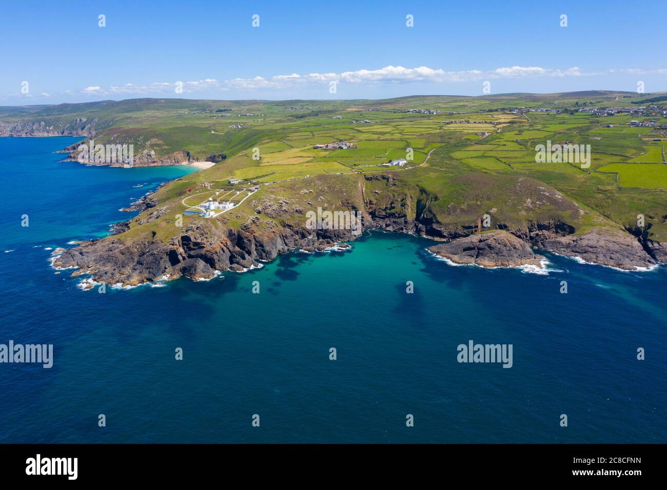 Aerial photograph of Pendeen, Cornwall, England, United Kingdom Stock ...