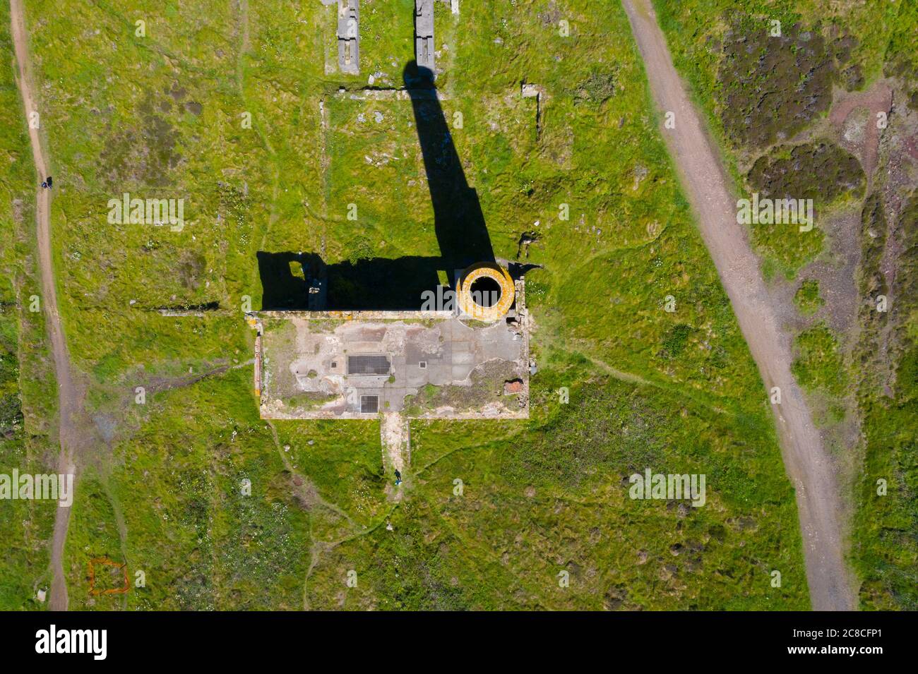 Aerial photograph of Levant Mine, Pendeen, Cornwall, England, United ...