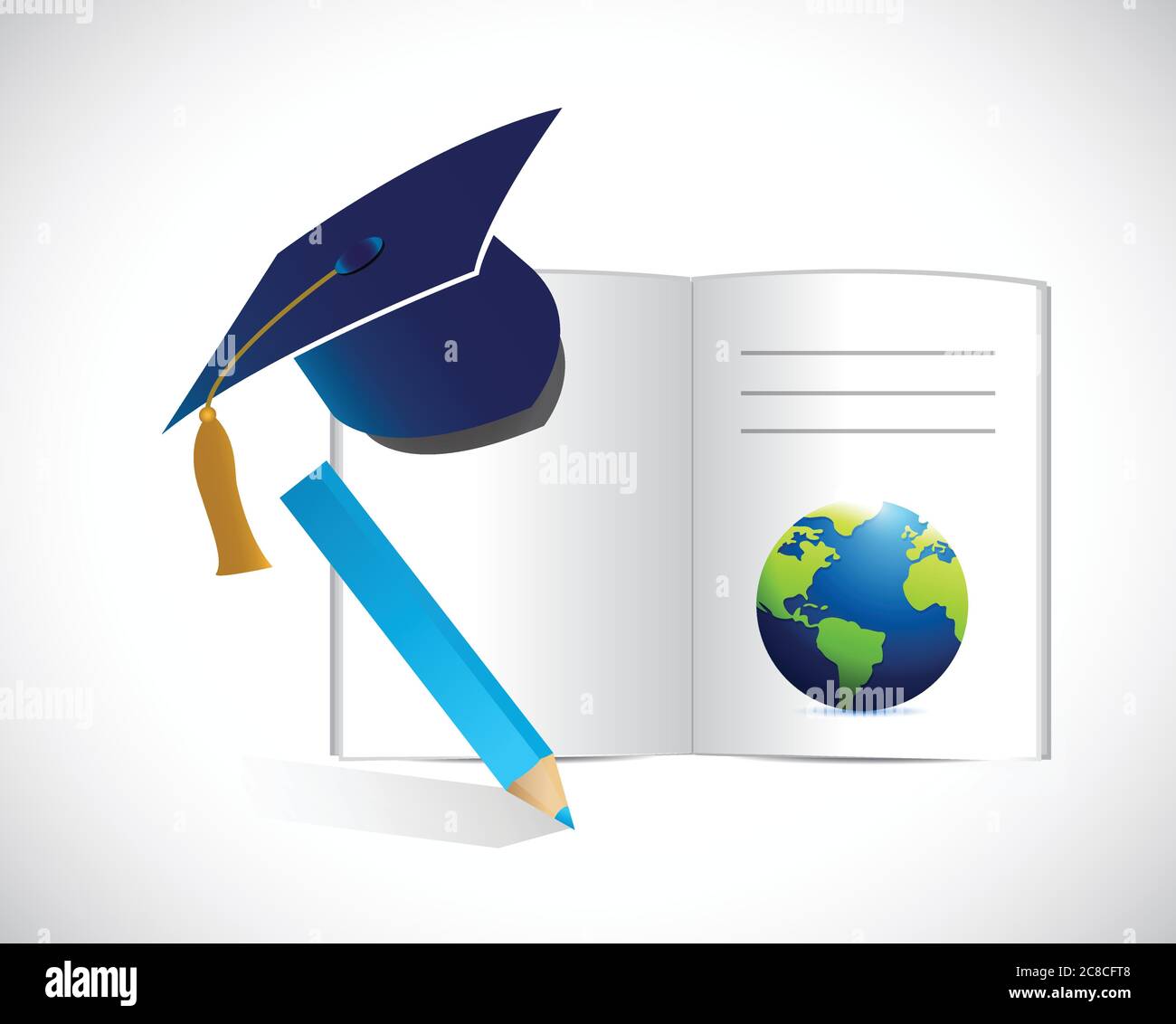 Education concept illustration design over a white background Stock ...