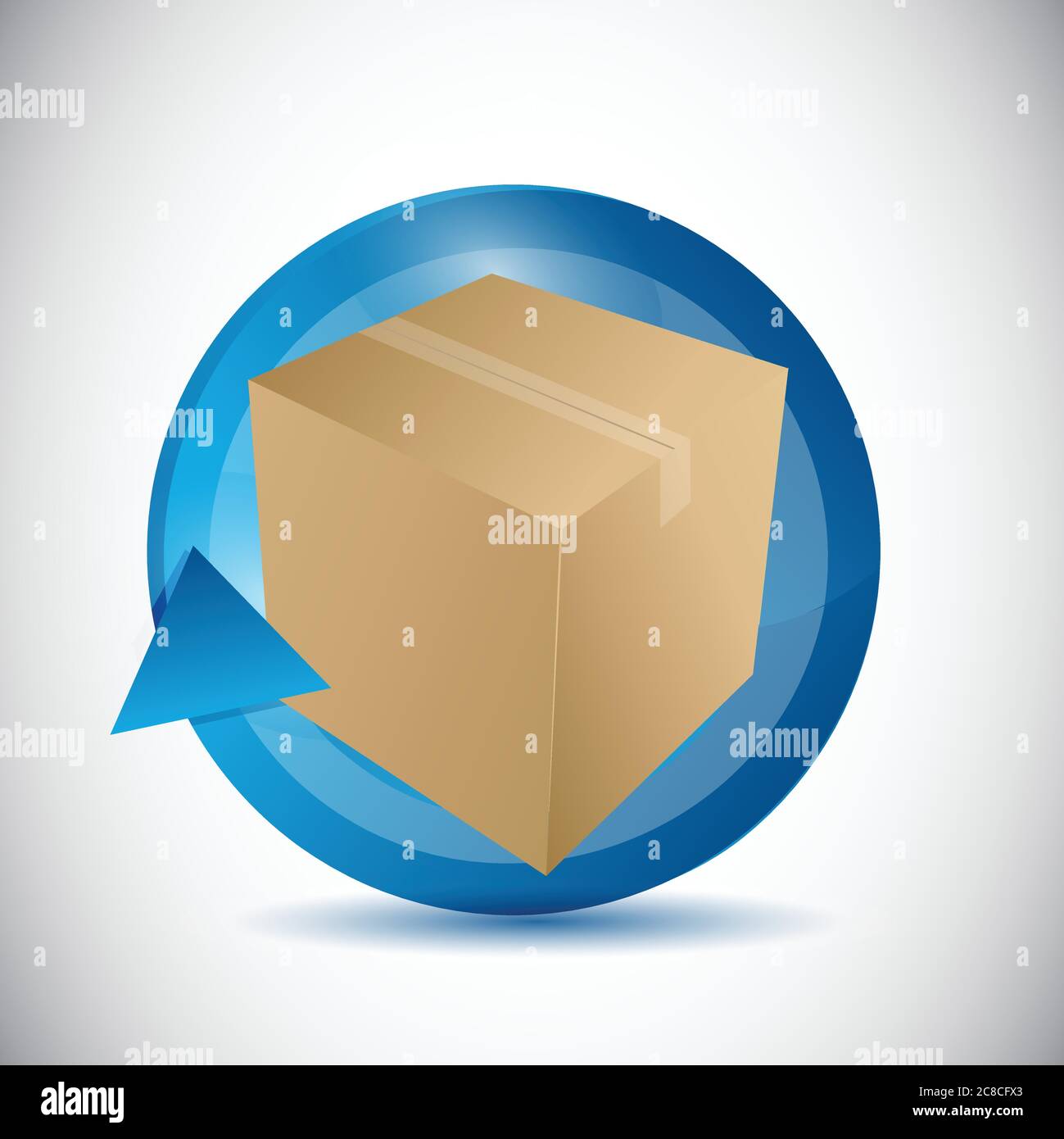 Box and cycle illustration design over a white background Stock Vector ...