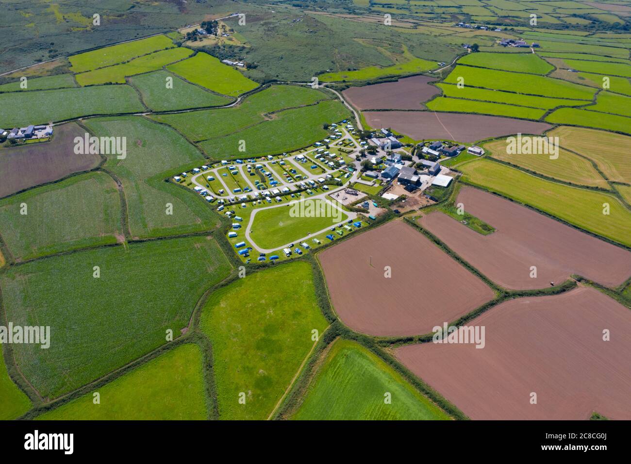 Aerial photograph of Pendeen, Cornwall, England, United Kingdom Stock ...