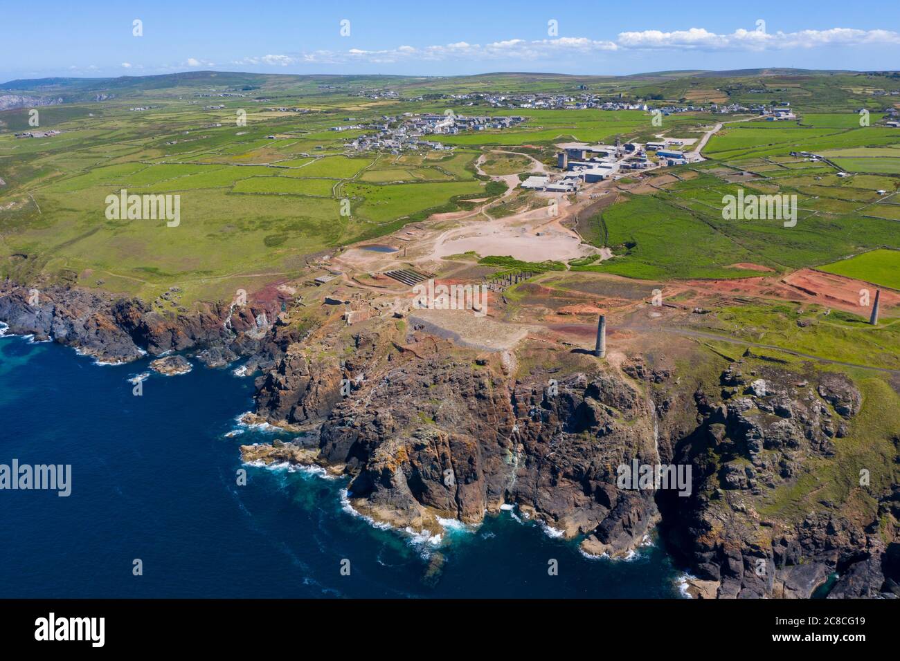 Aerial photograph of Pendeen, Cornwall, England, United Kingdom Stock ...