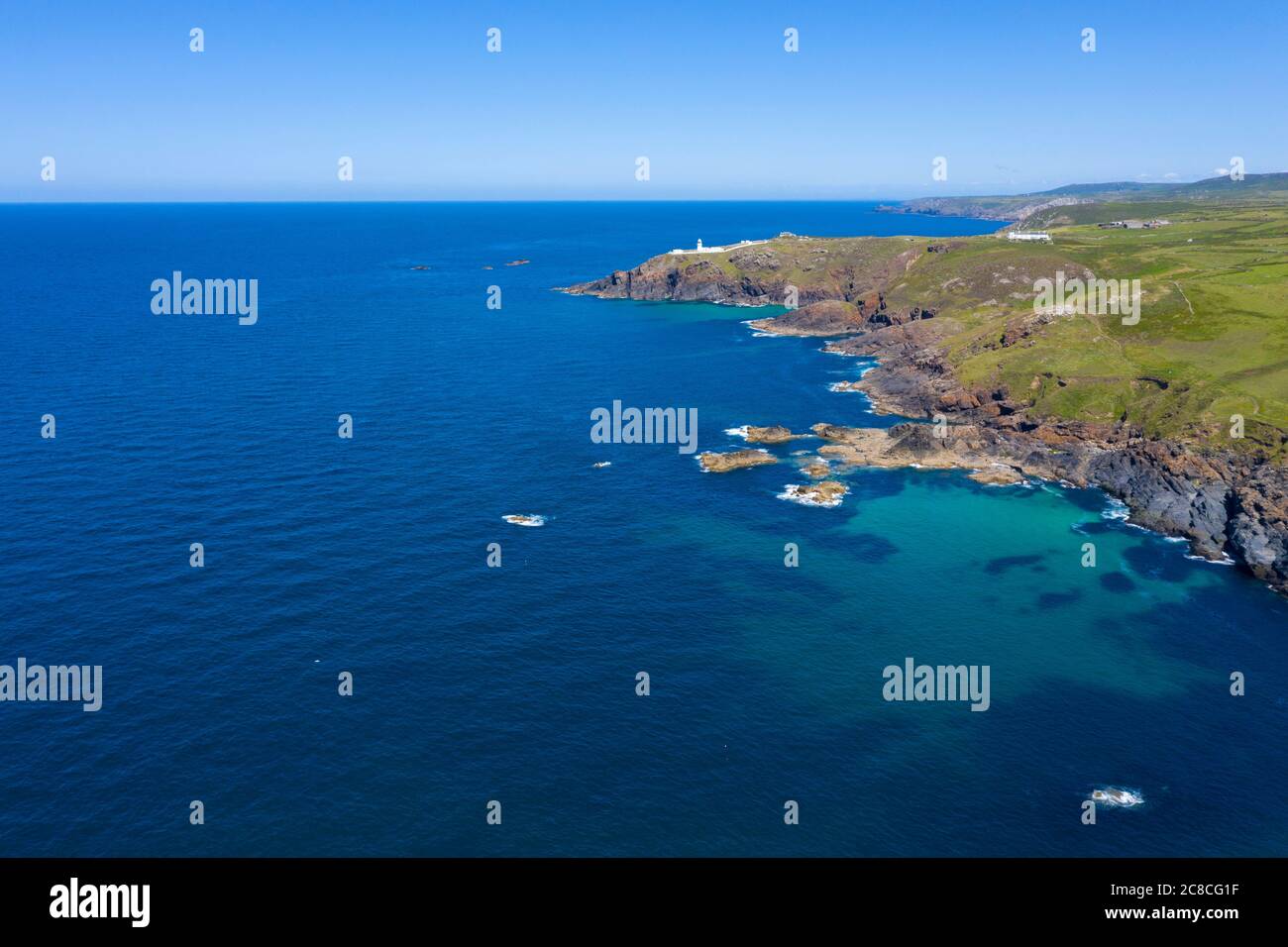 Aerial photograph of Pendeen, Cornwall, England, United Kingdom Stock ...