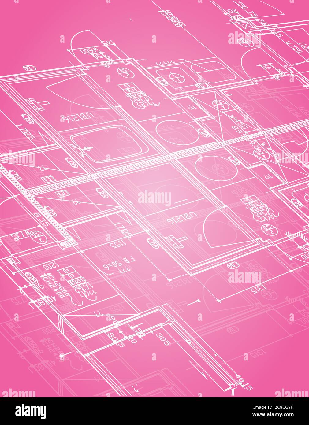 Blueprint illustration design over a pink background Stock Vector Image ...