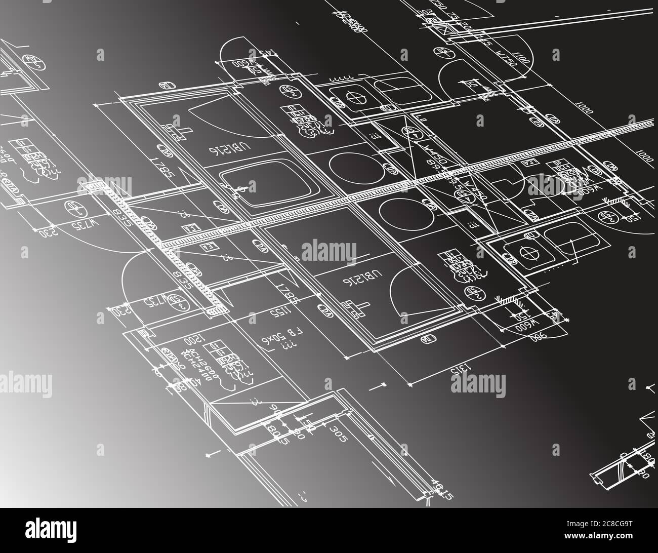 Architecture plan guide illustration design graphic over a black ...