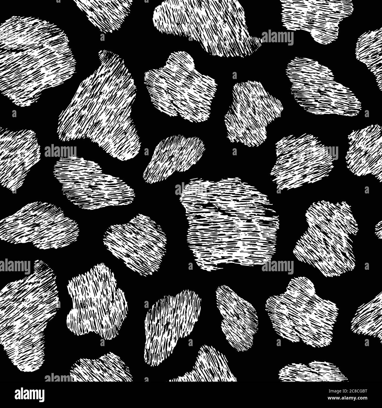 Abstract hand drawn seamless pattern with leopard spots. Simple Stock ...