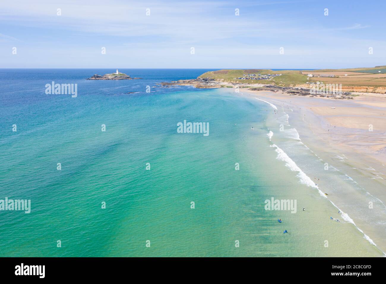 Godrevy lighthouse from hayle beach hi-res stock photography and images ...