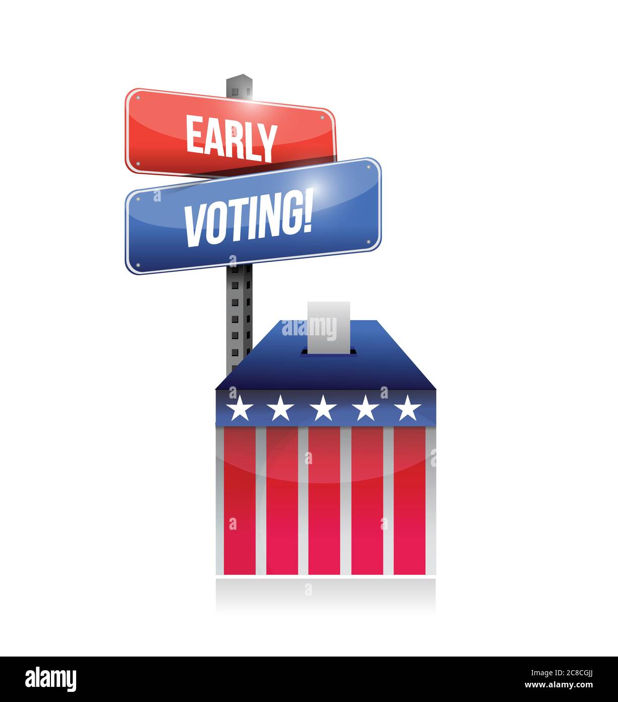 Early voting ballot illustration design over a white background Stock ...