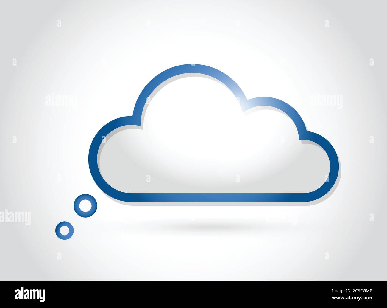 Cloud computing. thinking concept illustration design over a white ...