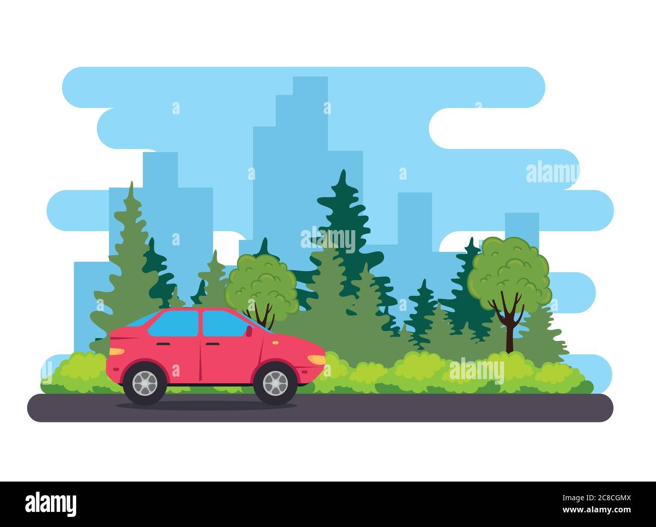 Red car in motion Cut Out Stock Images & Pictures - Alamy