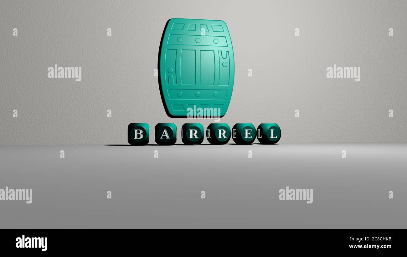 3D graphical image of BARREL vertically along with text built by ...