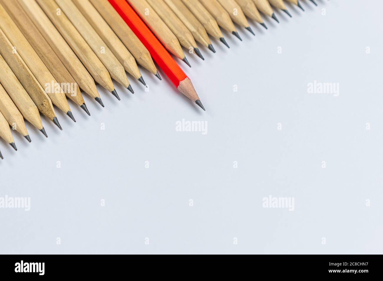 Different pencil standout show leadership concept Stock Photo - Alamy