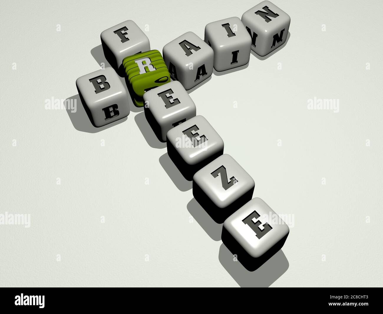 combination of brain freeze built by cubic letters from the top ...