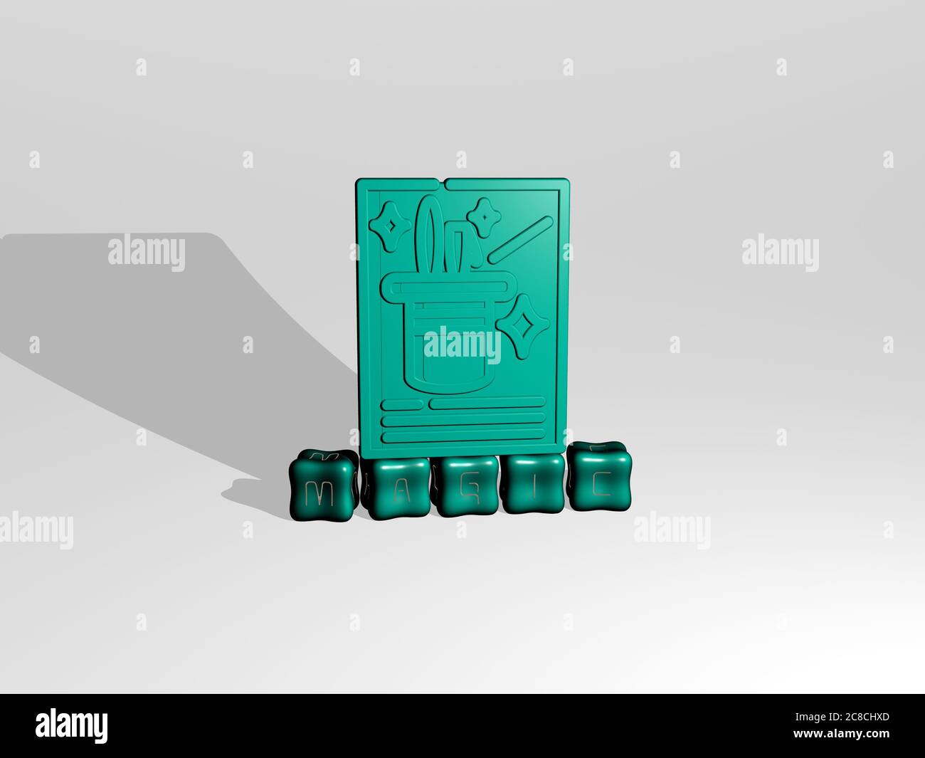 3D representation of MAGIC with icon on the wall and text arranged by ...