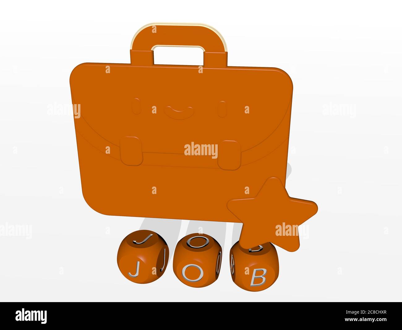 3D graphical image of JOB vertically along with text built by metallic ...