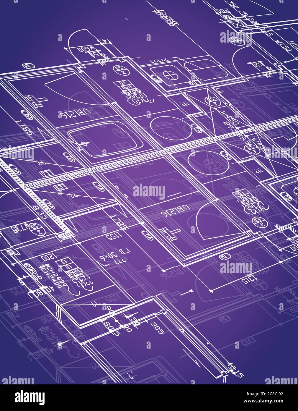 Blueprint illustration design over a purple background Stock Vector ...