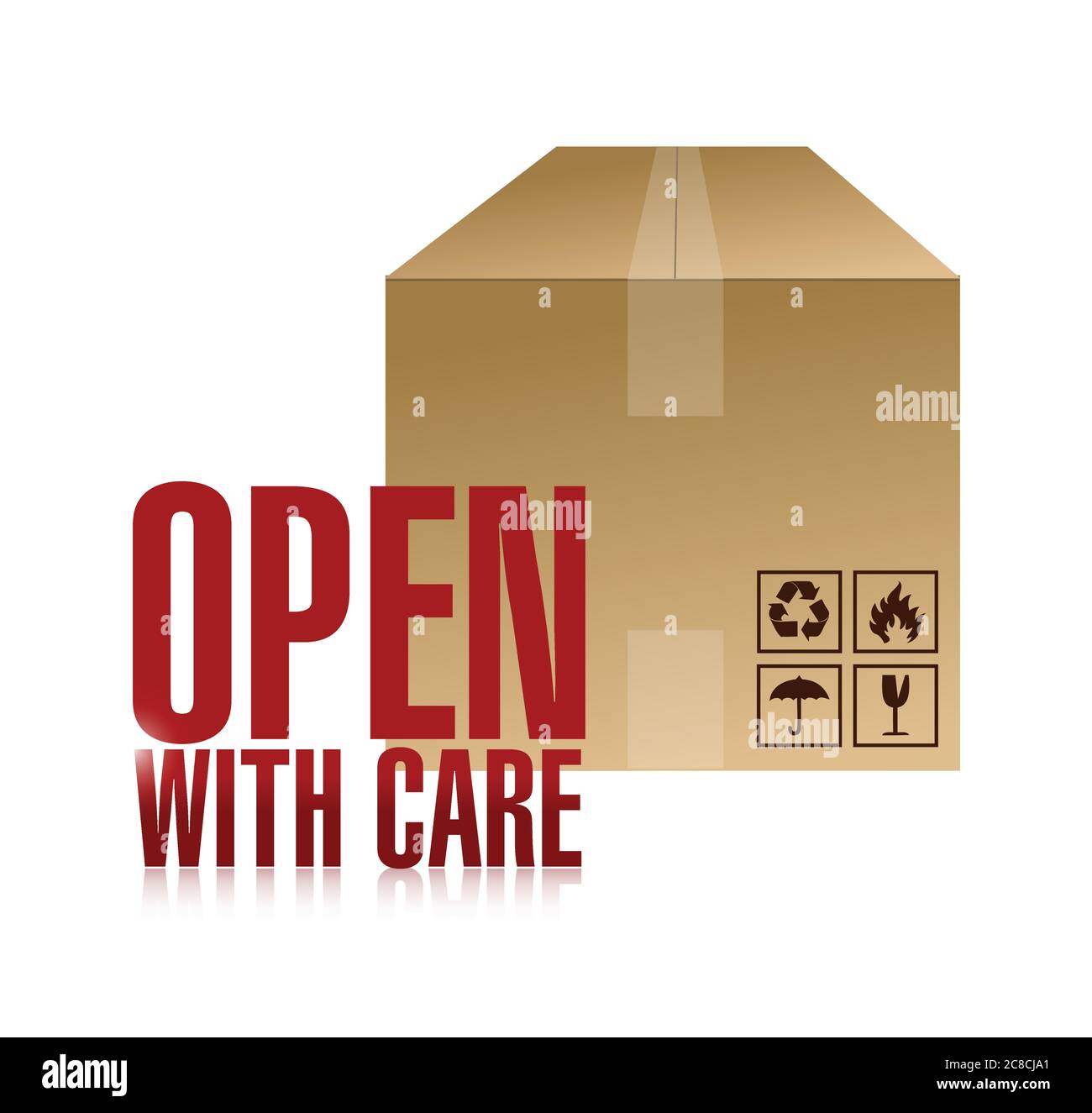 Open with care box illustration design over a white background Stock ...