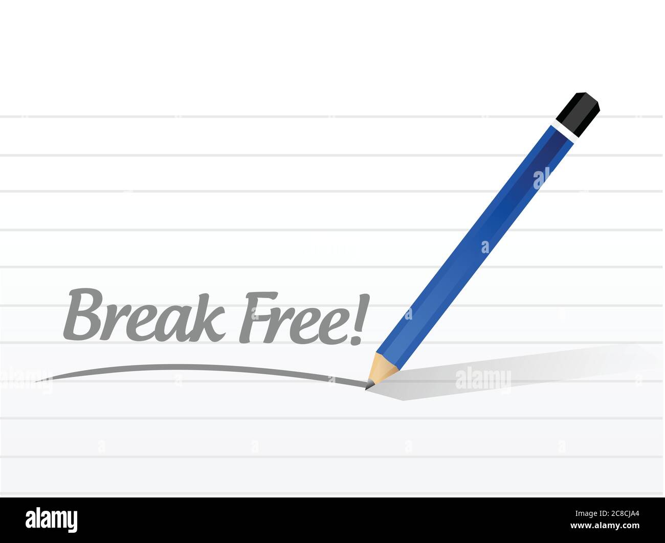 Break free message illustration design over a white background Stock ...