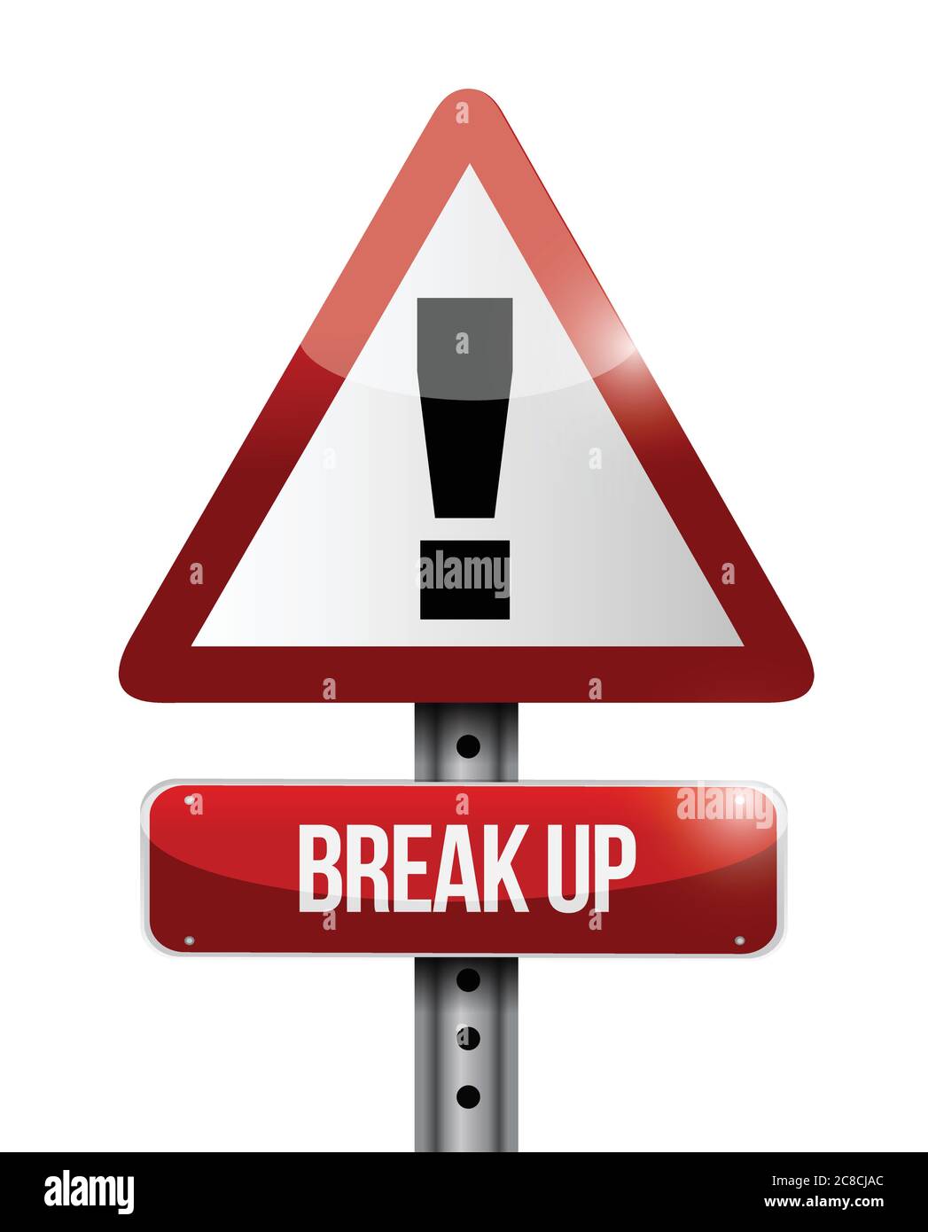 Break up warning road sign illustration design over a white background ...