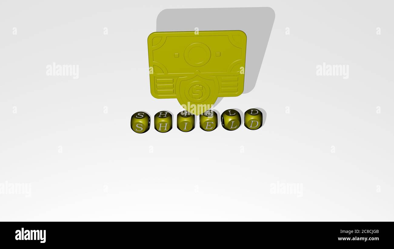 3D graphical image of SHIELD vertically along with text built by ...