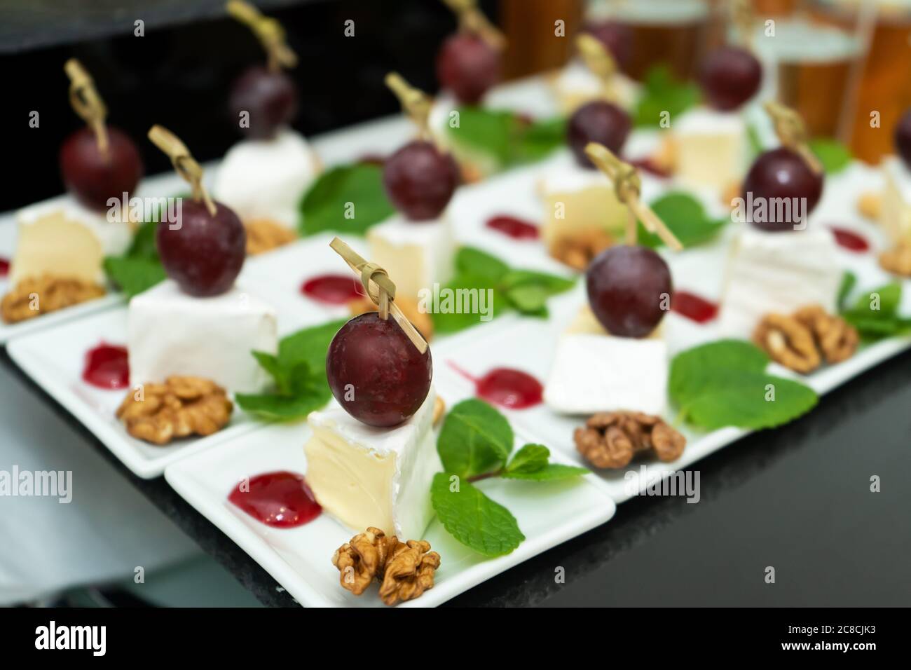 Festive buffet table with many snacks and appetizers Stock Photo - Alamy