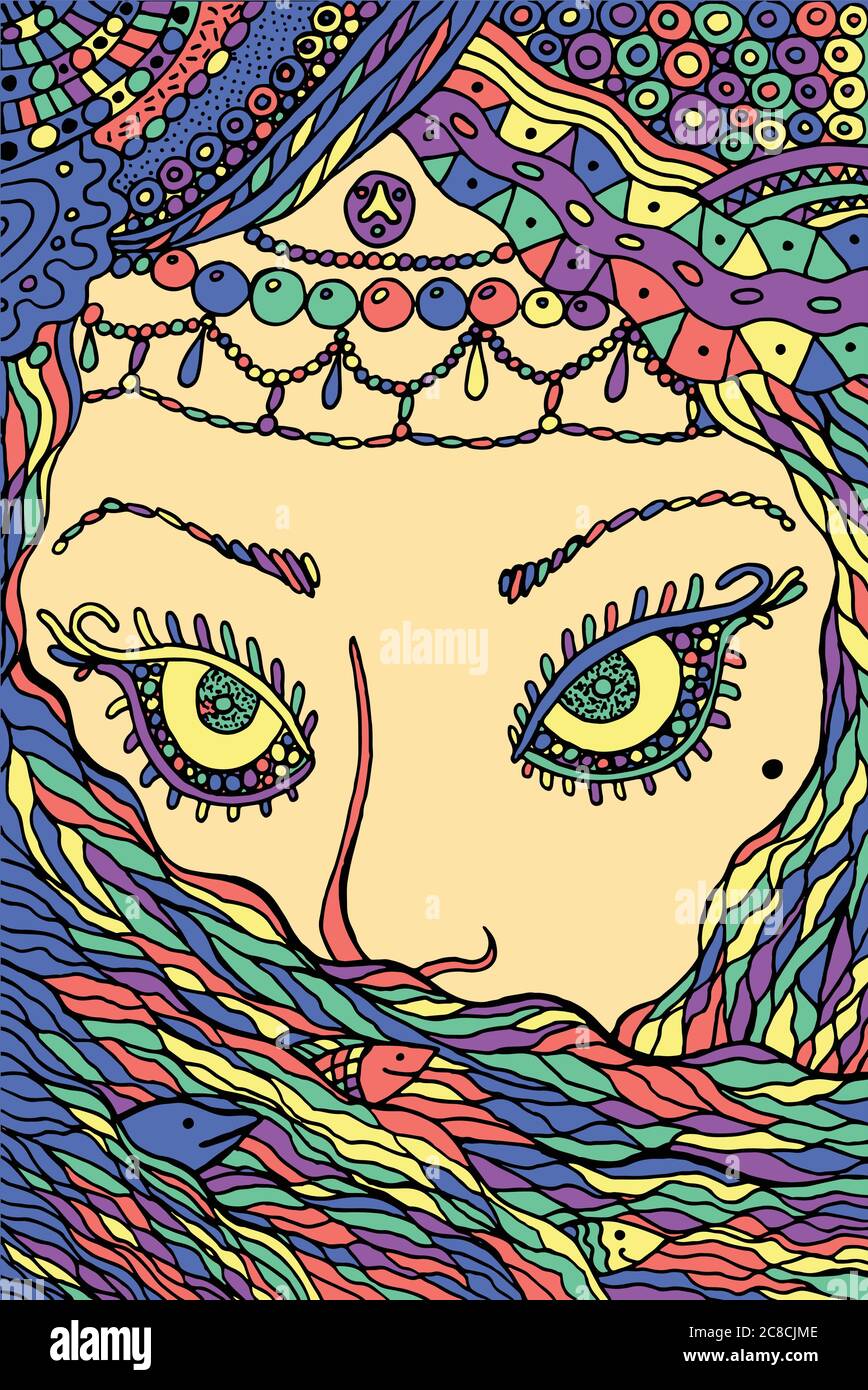 Portrait muslim asian woman Stock Vector Images - Alamy