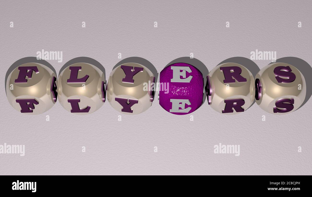 flyers combined by dice letters and color crossing for the related ...