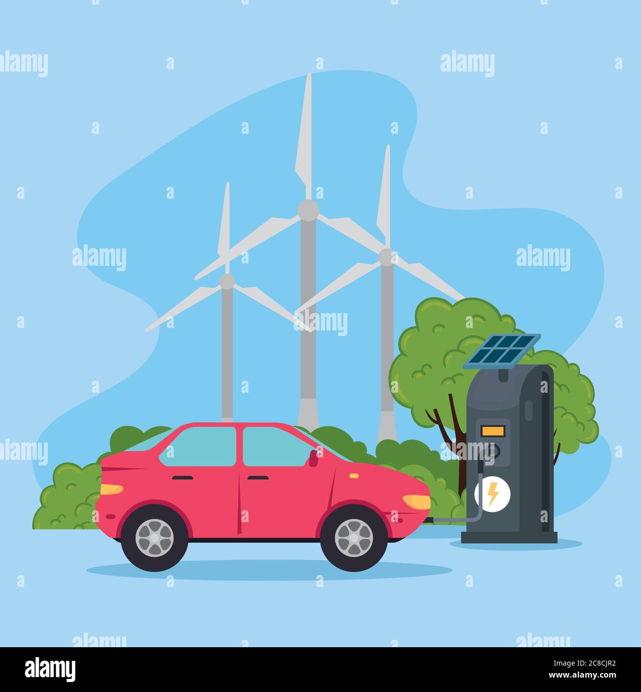 Charging station solar panels Stock Vector Images - Alamy