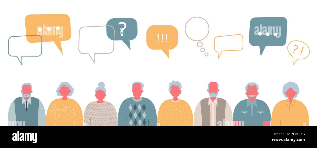 Community of older people. Communication of elderly men and elderly ...