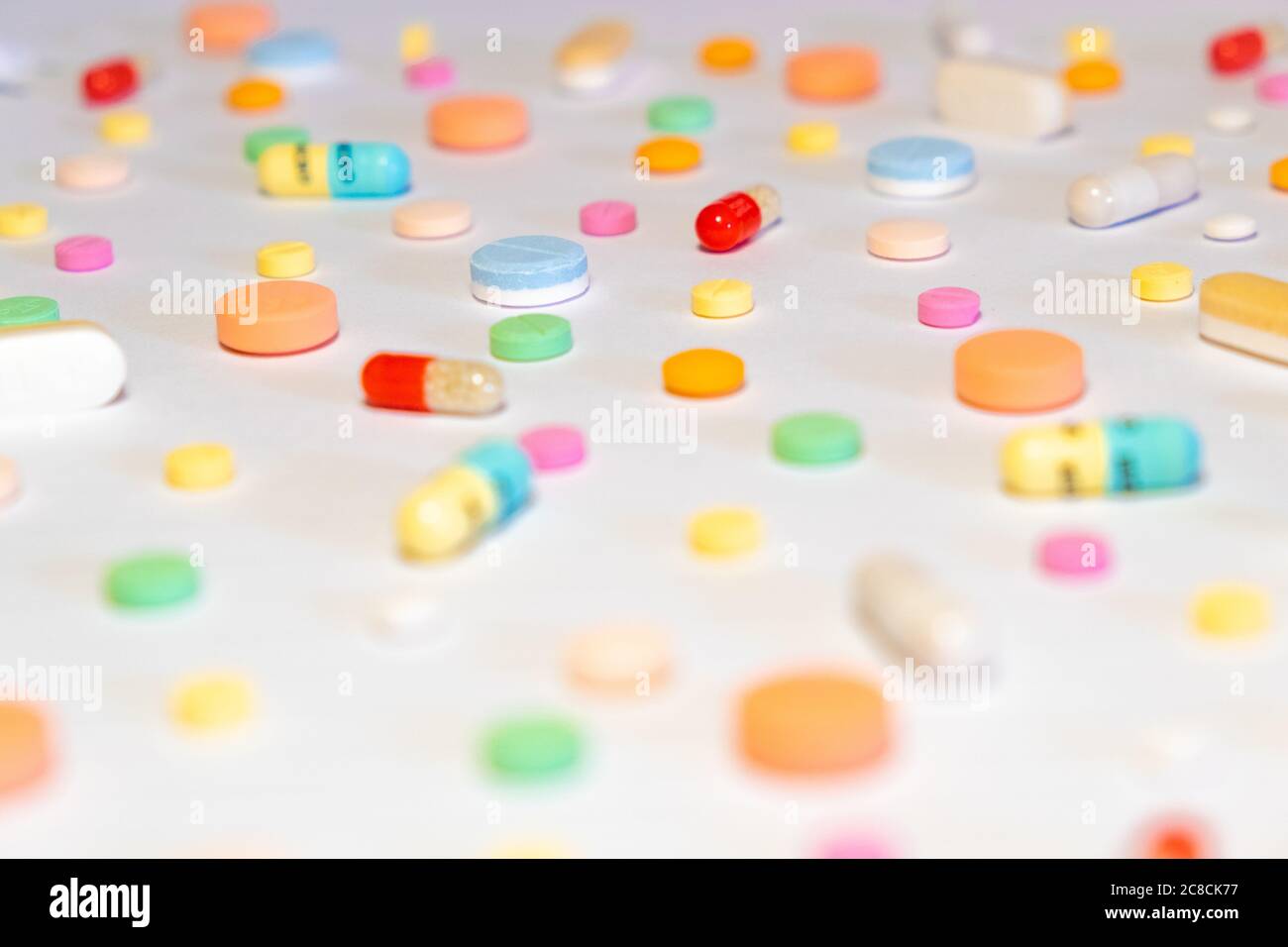 Colorful drugs, vitamins and medicine - capsules, tablets, pills Stock ...