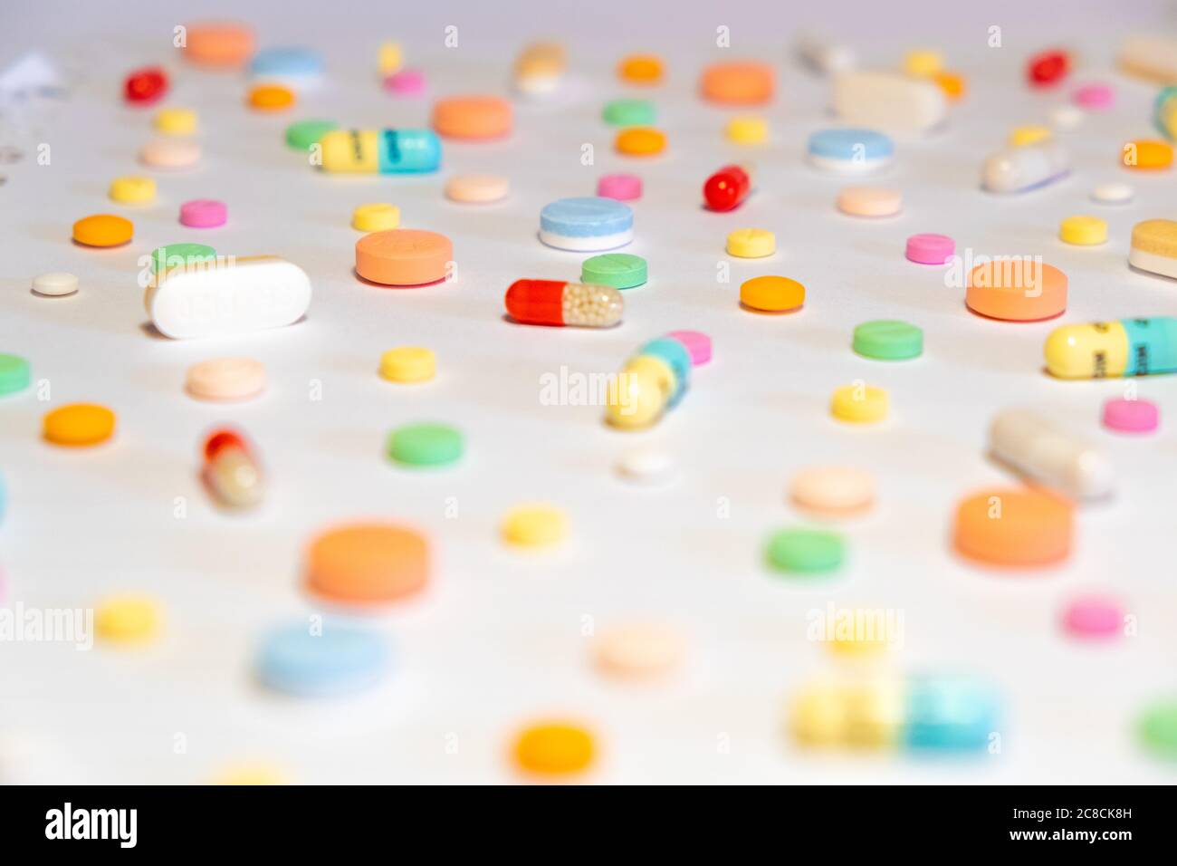 Colorful drugs, vitamins and medicine - capsules, tablets, pills Stock ...