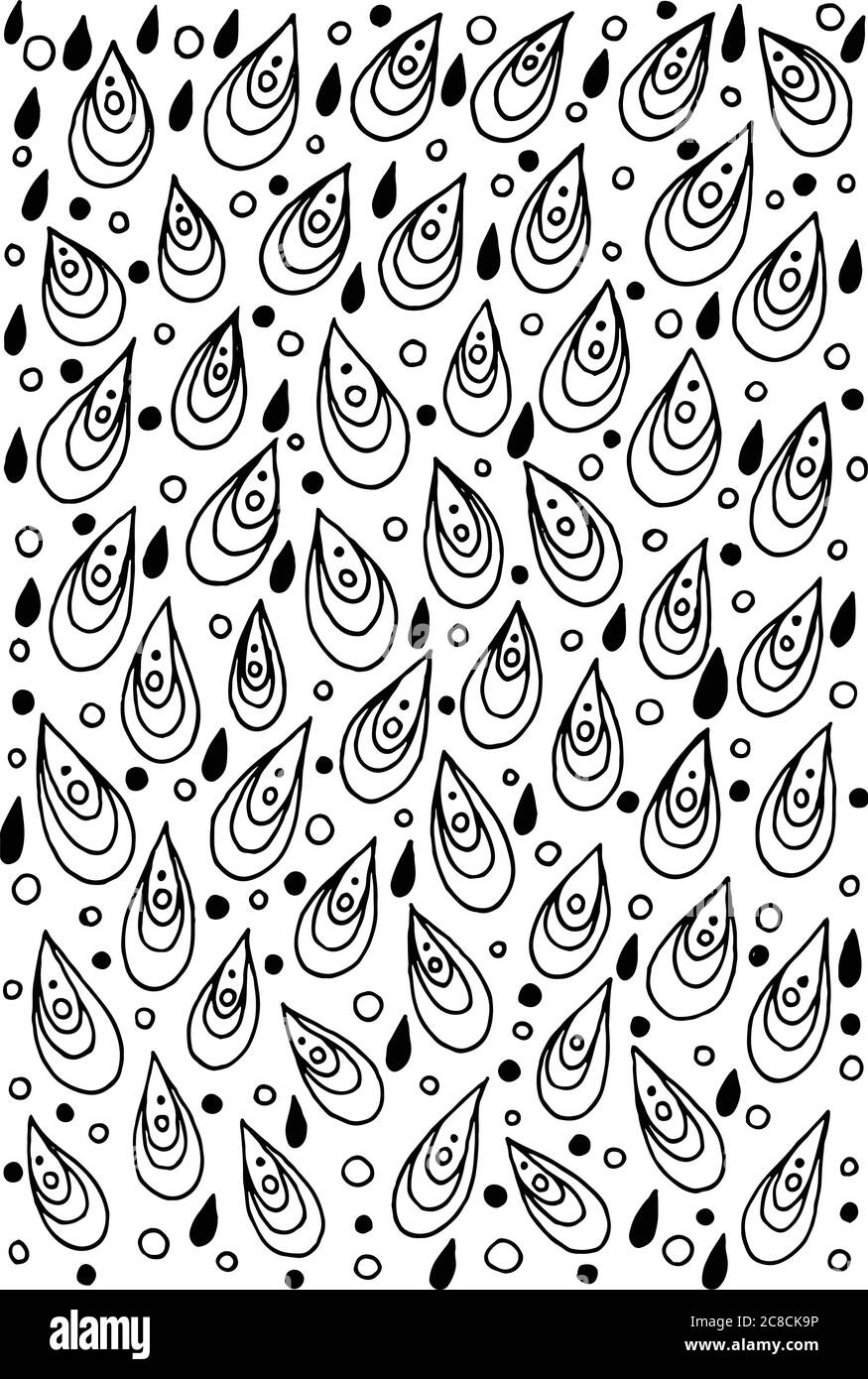 Drops - doodle coloring page for adults. Vector illustration Stock ...
