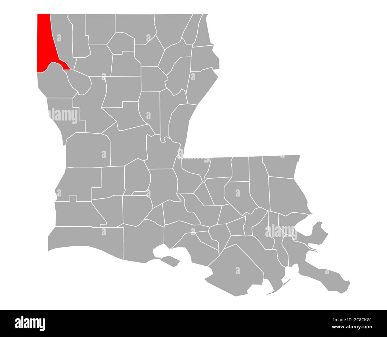 Map of Caddo in Louisiana Stock Photo - Alamy